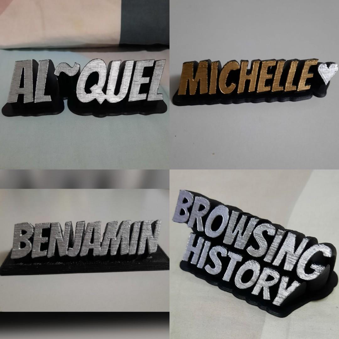 Customised 3d printed name plate display gift personalised Christmas ...