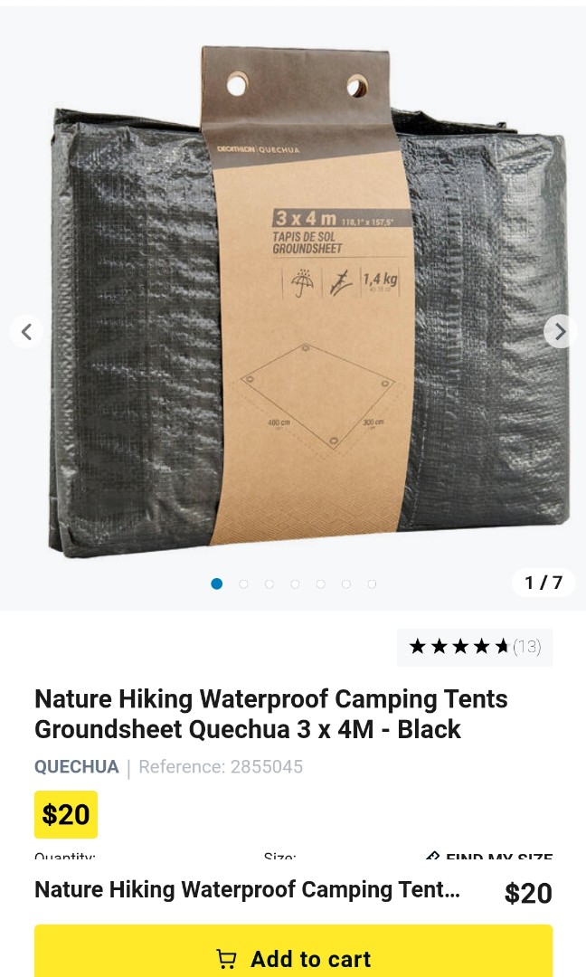 Decathlon camping picnic groundsheet, Sports Equipment, Hiking ...