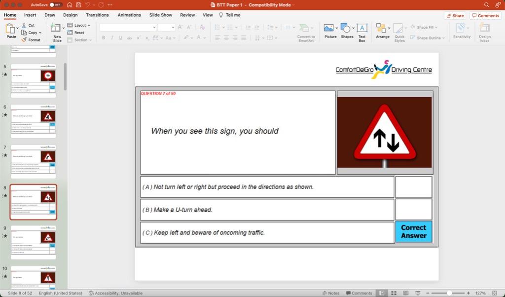 BTT FTT Driving Final Theory Basic Theory CDC SDCC BBDC Answers Keys ...
