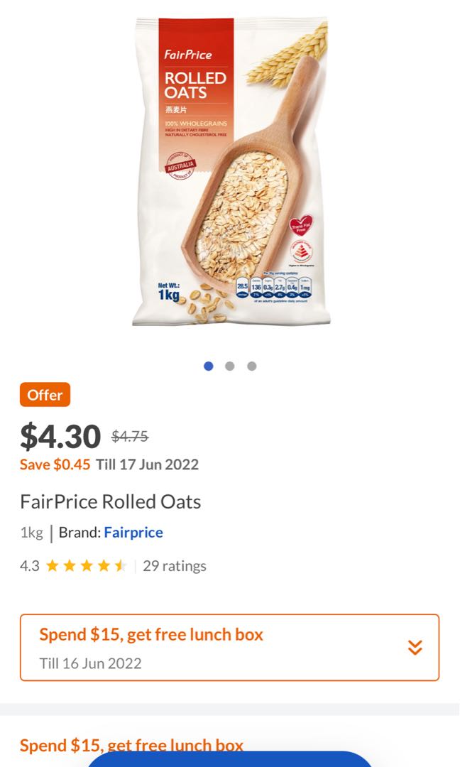 Fairprice rolled oats 1kg, Food & Drinks, Packaged & Instant Food on ...