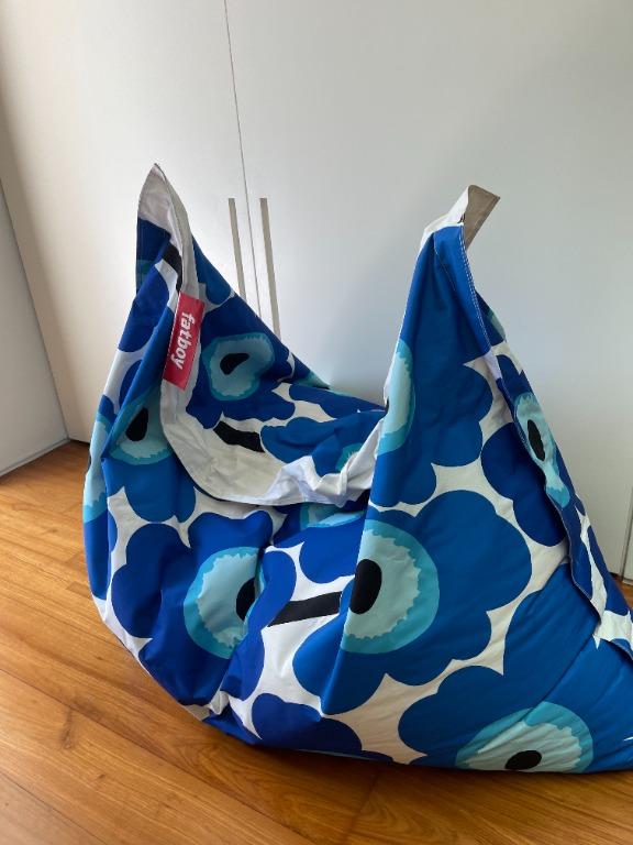 FatBoy Marimekko Unikko Bean Bag - Blue, Furniture & Home Living ...