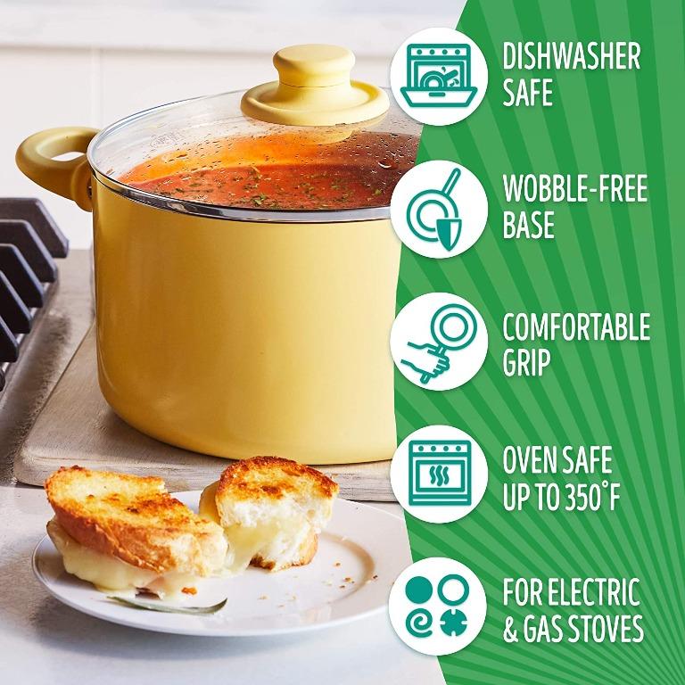 GREENLIFE YELLOW COOKWARE SET-16PC, Furniture & Home Living ...