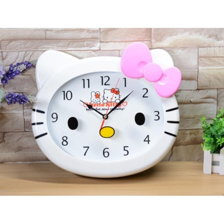 Hello Kitty Cartoon Wall Clock Home Bedroom Office Time Clock Kids ...