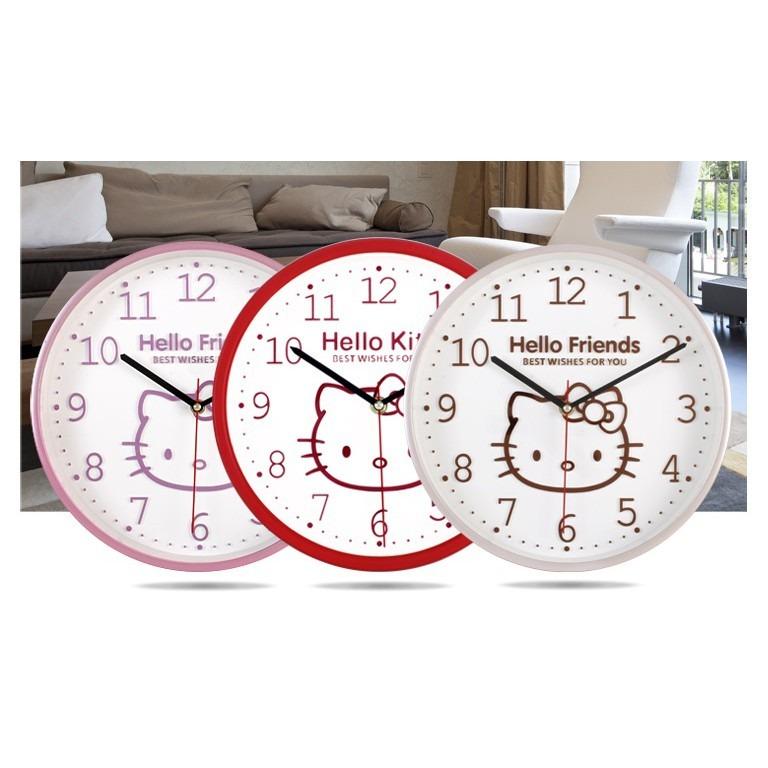 Hello Kitty Cartoon Wall Clock Home Bedroom Office Time Clock Kids ...