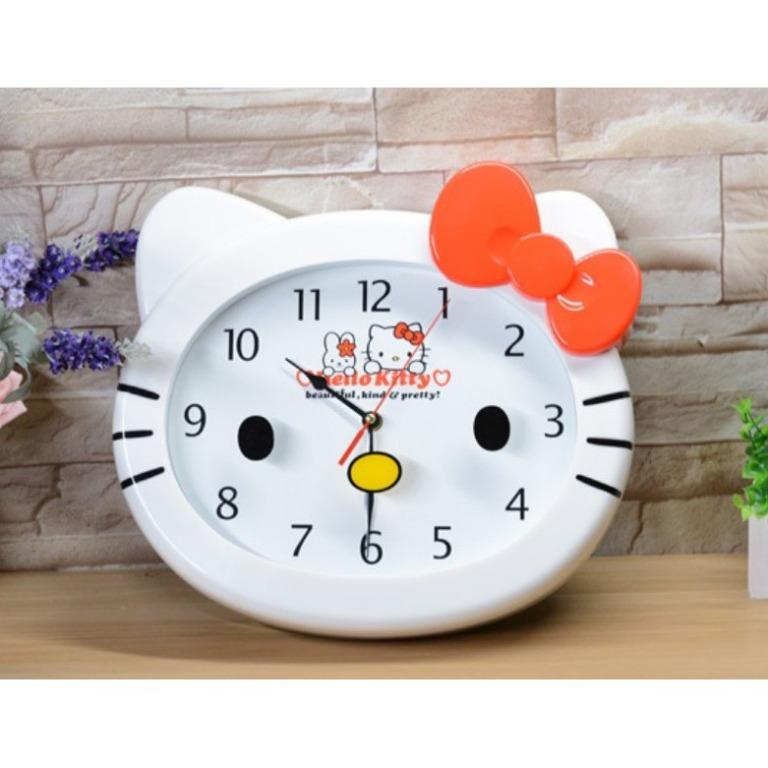 Hello Kitty Cartoon Wall Clock Home Bedroom Office Time Clock Kids ...