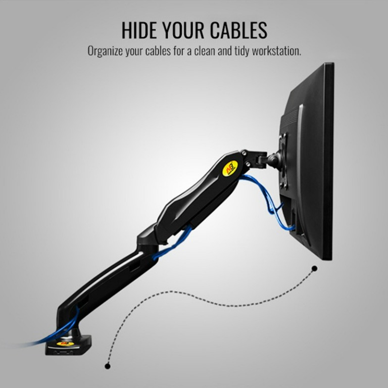 HYDRAULIC MONITOR MOUNTING ARM NB F80 NORTH BAYOU LCD SCREEN DESK TABLE ...