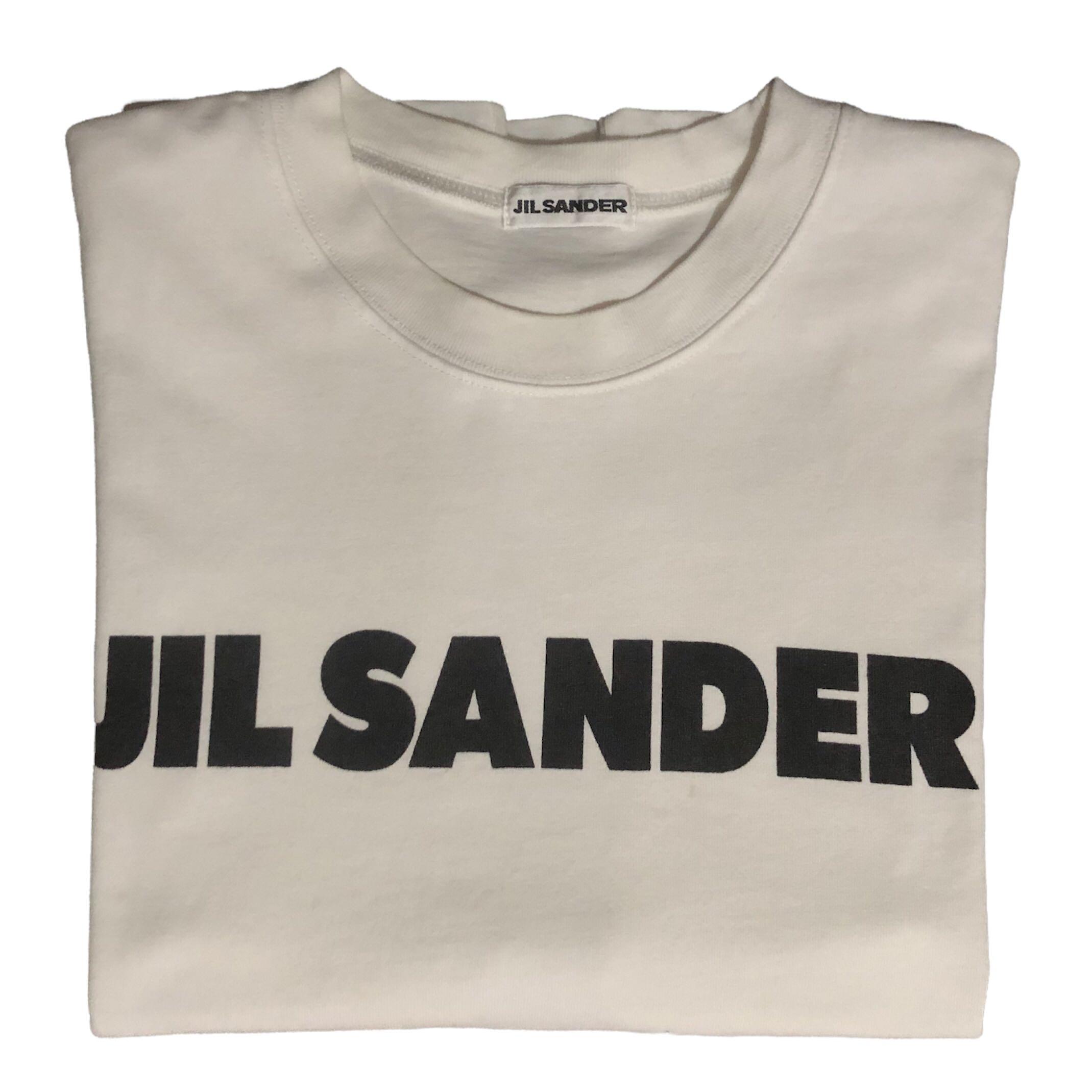 Jil Sander White Boxy Logo T-Shirt, Luxury, Apparel on Carousell
