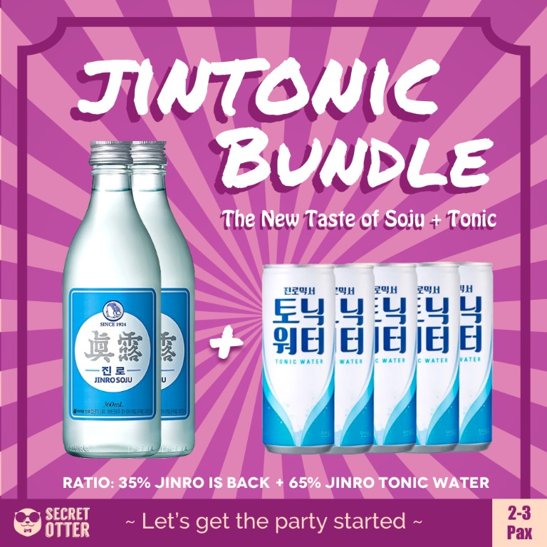 JINTONIC Bundle (Jinro is back, Tonic Water), Food & Drinks, Alcoholic ...