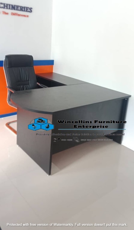 L type table custom made X executive table, Furniture & Home Living ...