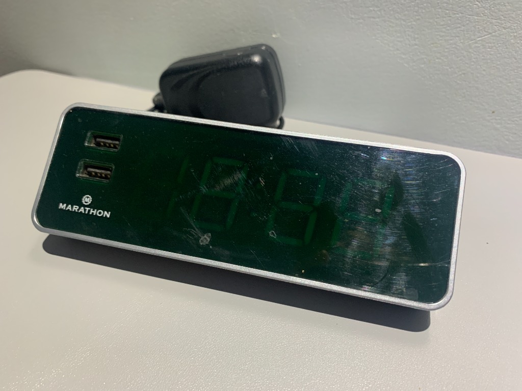 LF-11-157 : Marathon Digital Alarm Clock w/ USB Charging Ports ...