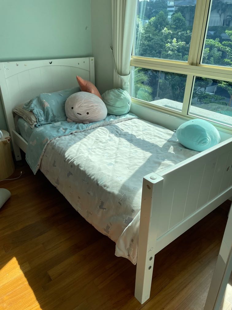 Matrix solid wood single size bed frame, Furniture & Home Living ...