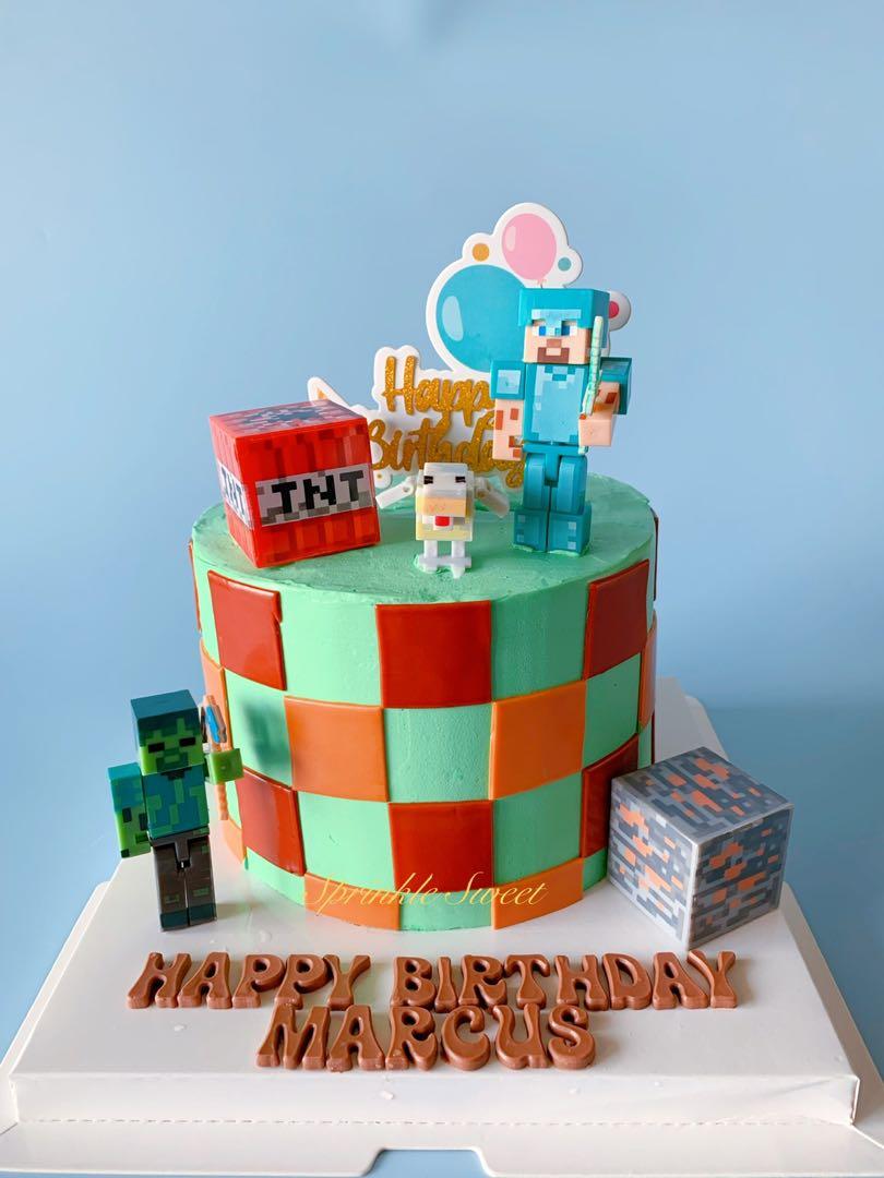 Minecraft buttercream cake , Food & Drinks, Homemade Bakes on Carousell