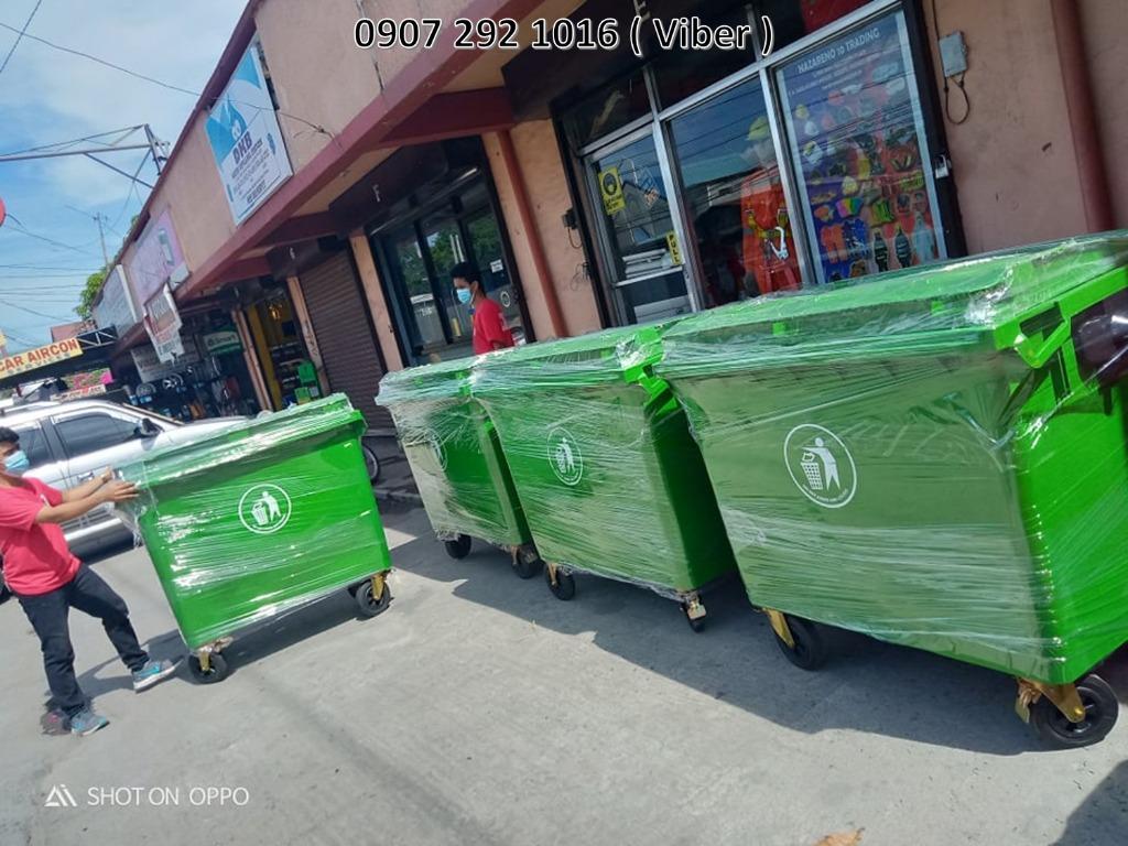Mobile bin trash bin w/wheels 1100L 33, Furniture & Home Living ...