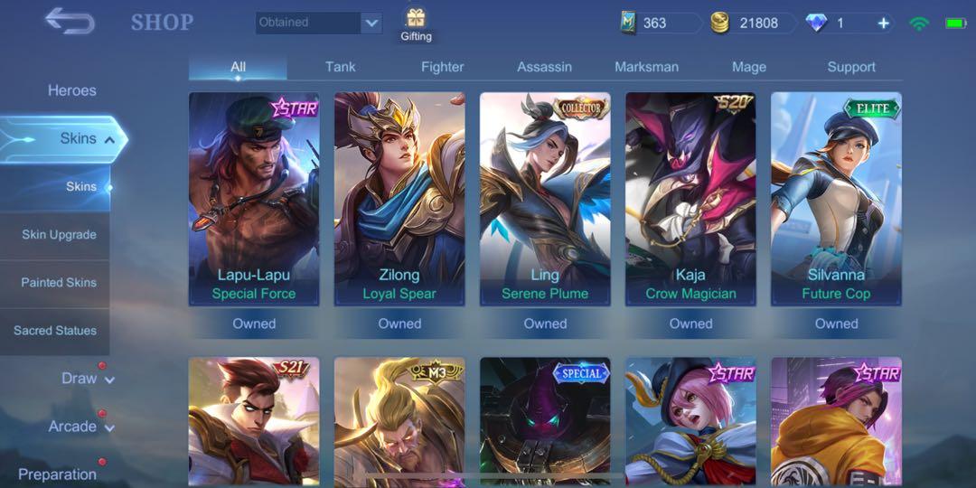 Mobile Legends Ling Collector and Yi Sun Shin Collector account, Video ...