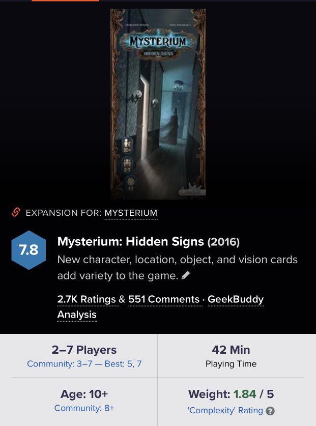 Mysterium : Hidden signs expansion board game, Hobbies & Toys, Toys & Games on Carousell