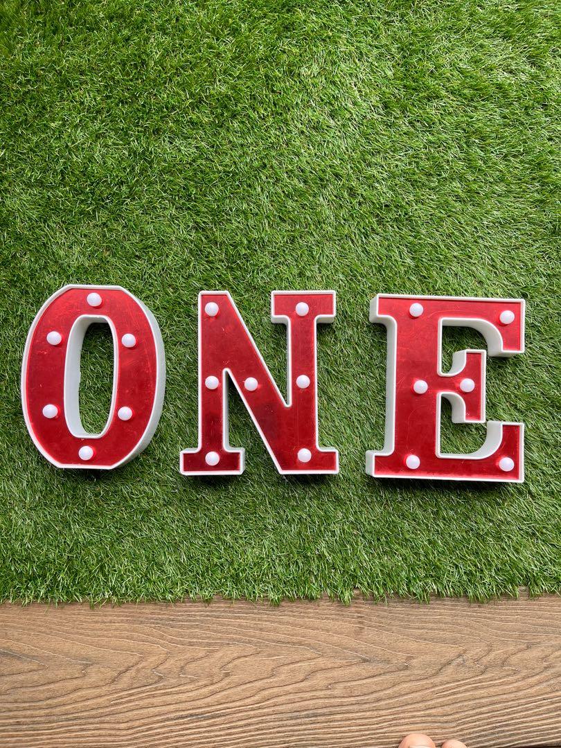 ONE LED Lights Alphabet for First Birthday Photoshoot Props, Hobbies ...