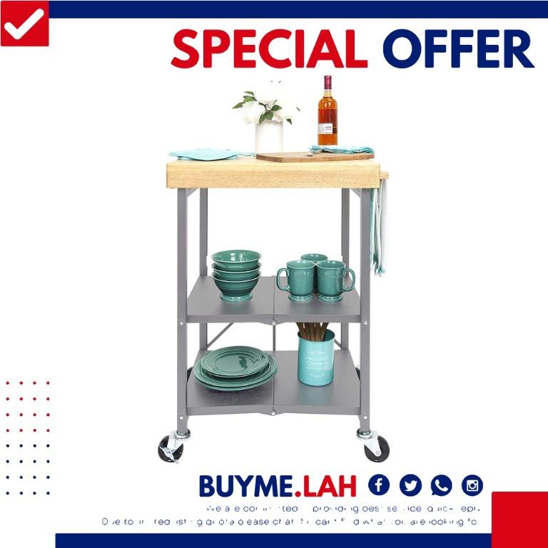 Origami RBT-02 Folding Kitchen Cart on Wheels | for Chefs Outdoor ...