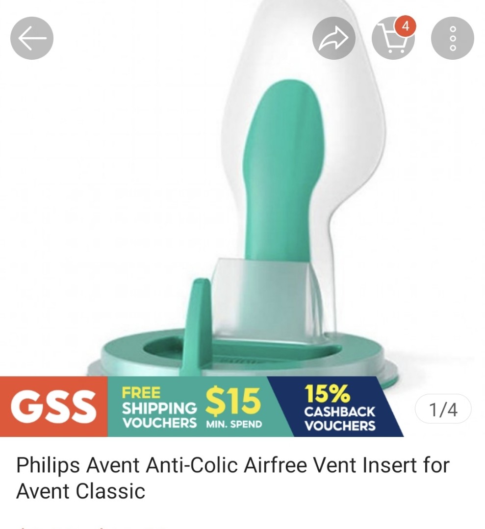 PHILIPS AVENT Anti-colic Airfree Vent Insert, Babies & Kids, Nursing ...
