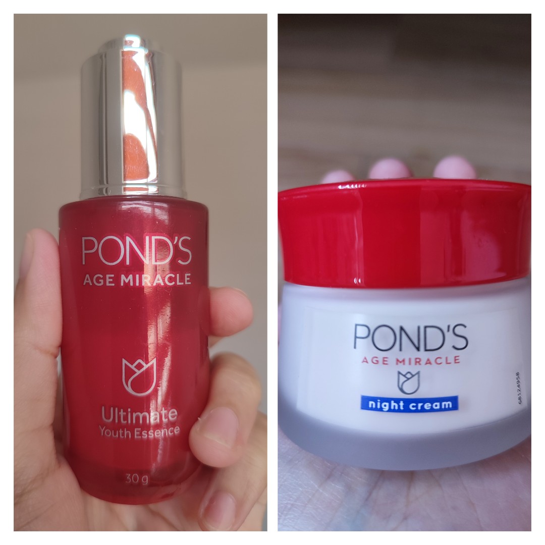 Ponds Age Miracle Night Cream & Ponds Miracle Ultimate Youth Essence ...