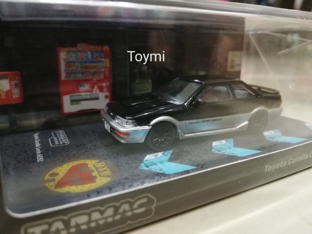 Ready stock 1/64 Tarmac Toyota Corolla Levin AE92 Black with bodykit ...