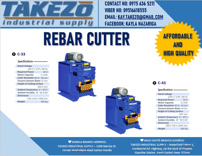 REBAR CUTTER, Commercial & Industrial, Industrial Equipment on Carousell