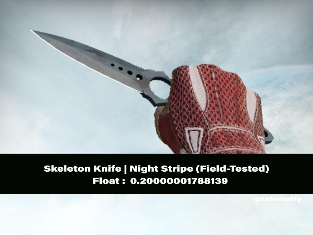 Skeleton Knife Night Stripe FT CSGO SKINS KNIVES, Video Gaming, Gaming Accessories, In-Game ...