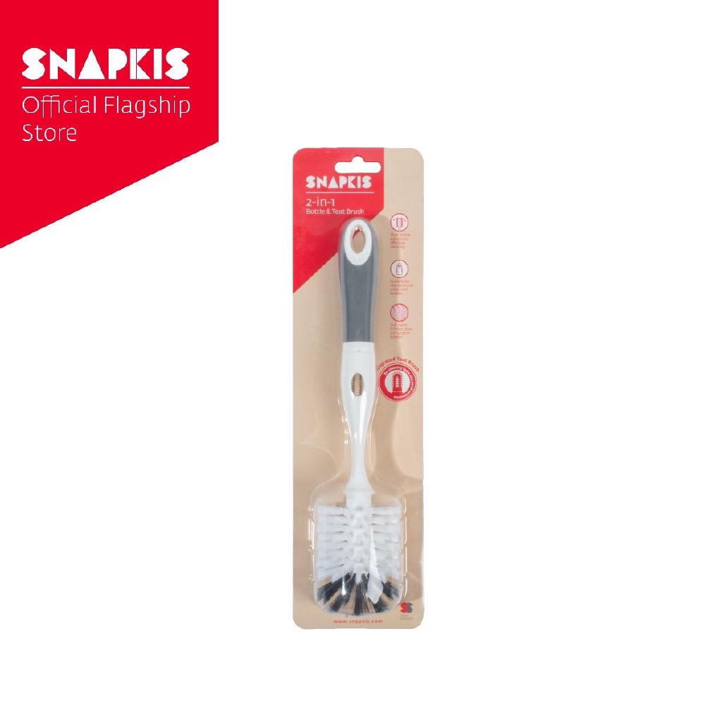 Snapkis 2-in-1 Bottle & Teat Brush, Babies & Kids, Nursing & Feeding ...