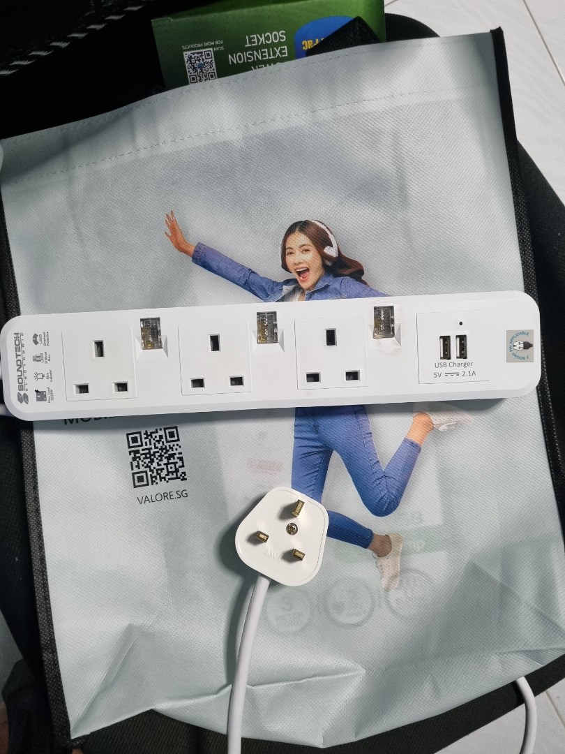 Soundtech 3 way extension socket with usb ports, Computers & Tech ...