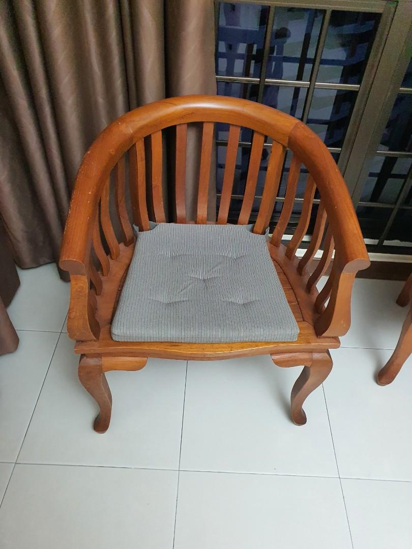 Teak Wood Arm Rest Chair, Furniture & Home Living, Furniture, Chairs on ...