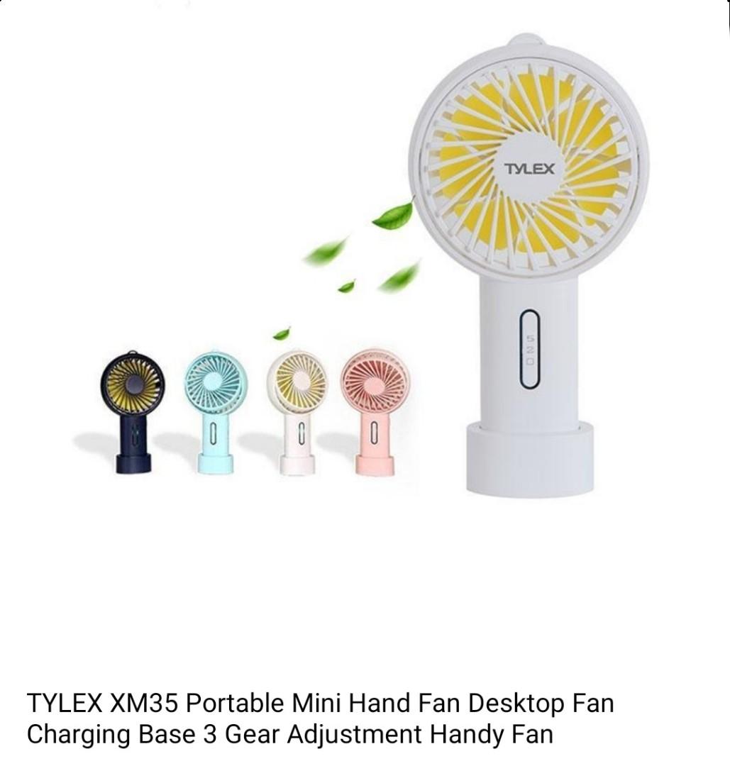TYLEX XM35 Portable Mini Hand Fan Desktop Fan Charging Base 3 Gear ...