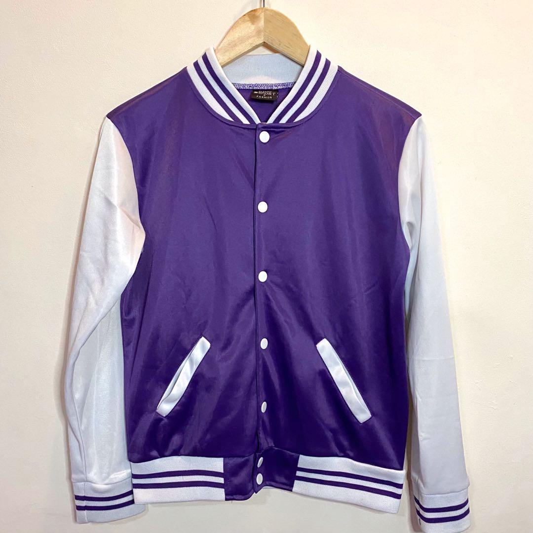 Violet Varsity Jacket, Women's Fashion, Coats, Jackets and Outerwear on Carousell
