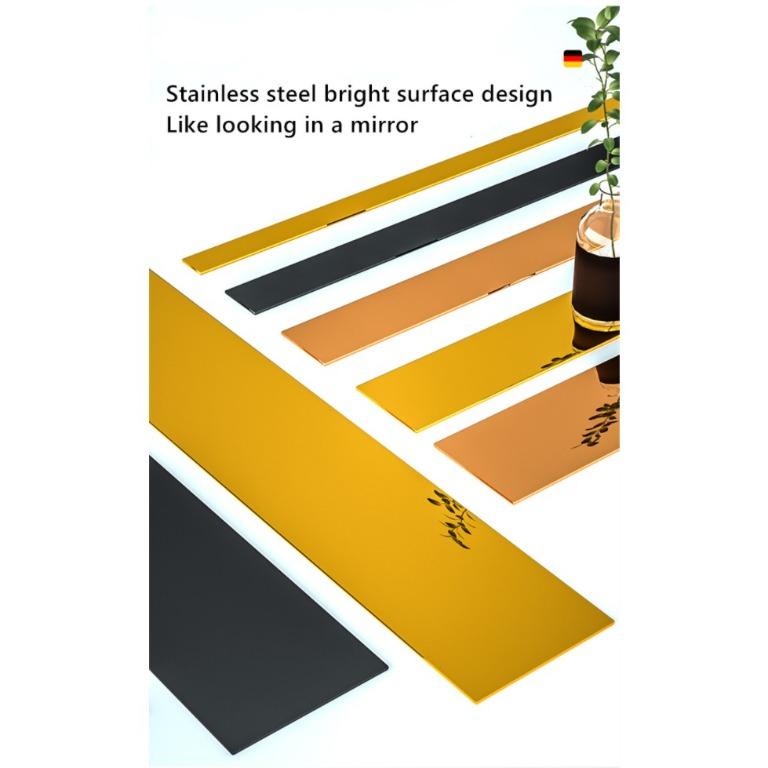 Wall Ceiling Edging Strip 5 Meter Stainless Steel Flat Decorative Lines ...