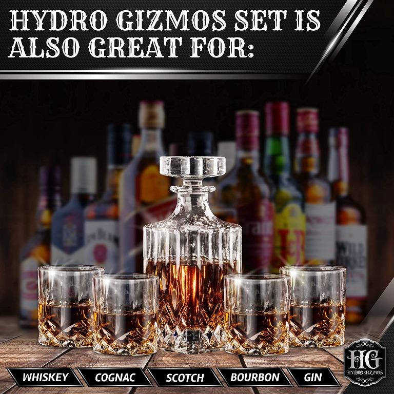 Whiskey Decanter Set For Men With 4 Glasses And 9 Cooling Whisky Stones