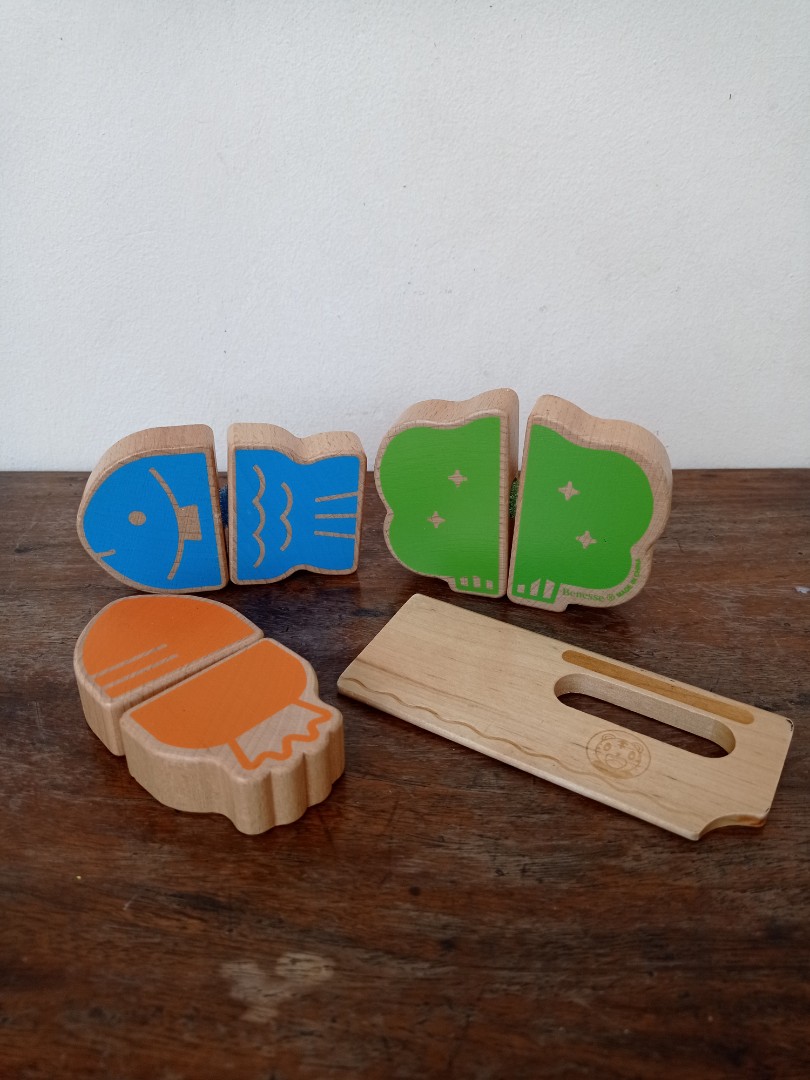 Wooden Slicing Toys with Knife, Hobbies & Toys, Toys & Games on Carousell