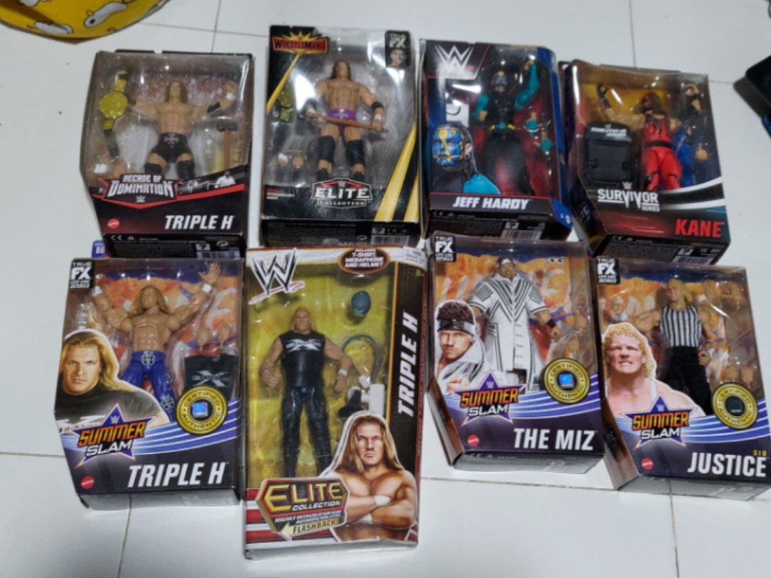 Wwe triple h jeff hardy kane the miz sid justice vicious elite figure ...