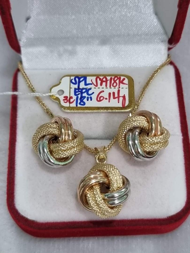 18K Saudi Gold Knot Set, Women's Fashion, Jewelry & Organizers ...