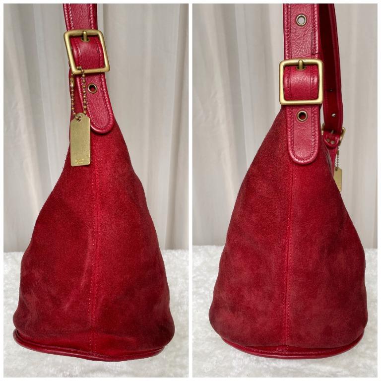 90s Coach Vintage Berkeley Duffle Sac, Coach Red Suede Leather Duffle ...