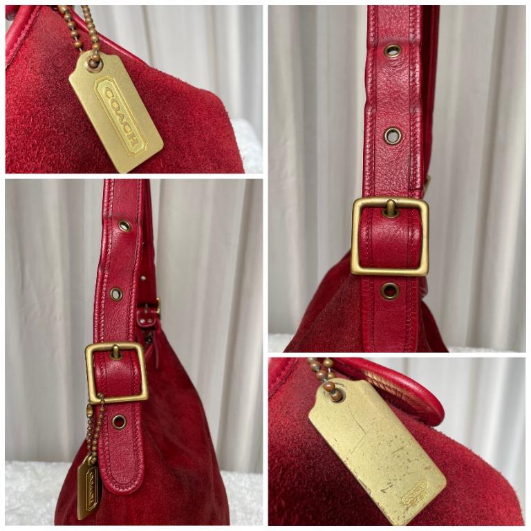 90s Coach Vintage Berkeley Duffle Sac, Coach Red Suede Leather Duffle ...