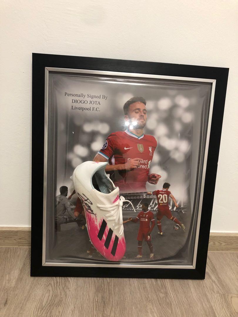 Authentic Diogo Jota signed boots. (Mounted in Dome), Hobbies & Toys ...