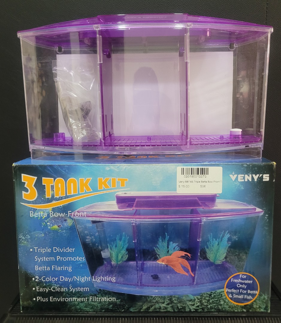 Betta Tank Triple divider with light battery operated, Pet Supplies ...
