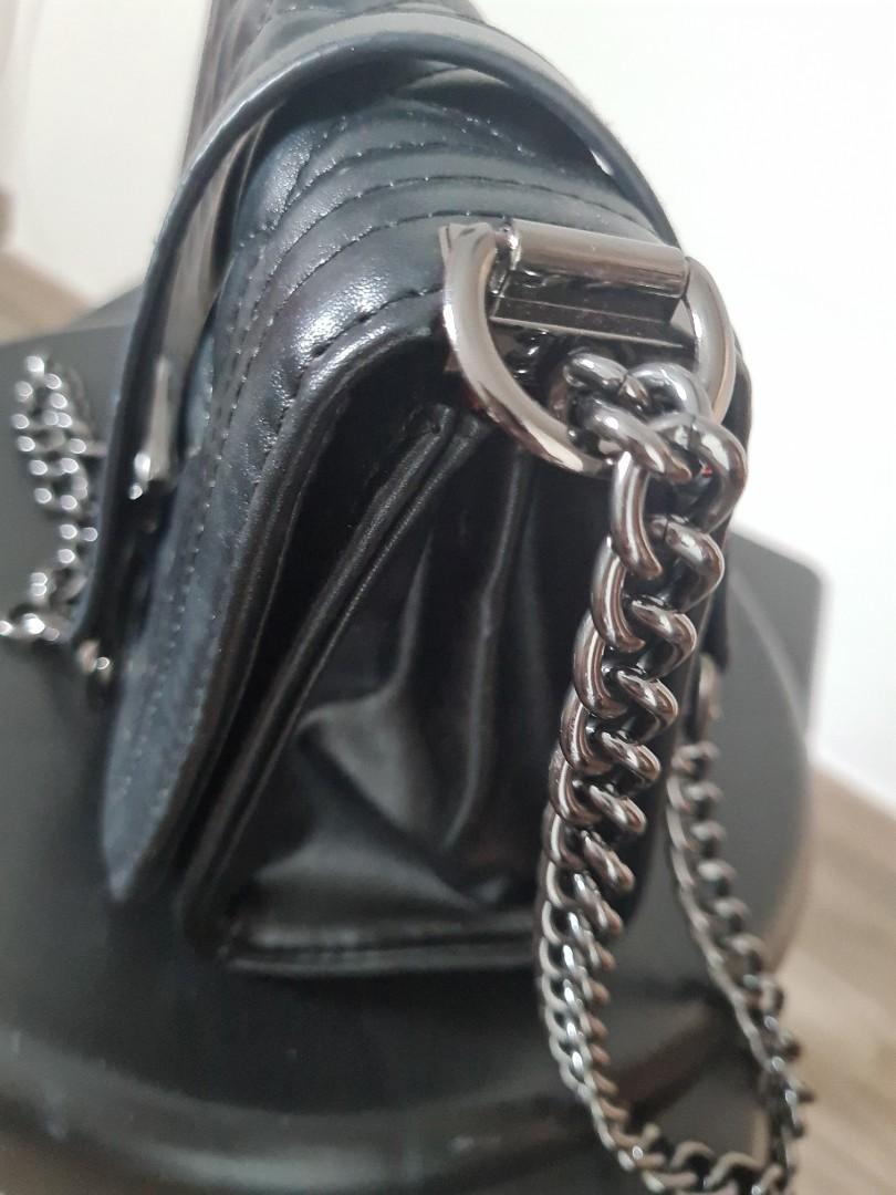 Black long chain crossbody bag, Women's Fashion, Bags & Wallets, Cross ...