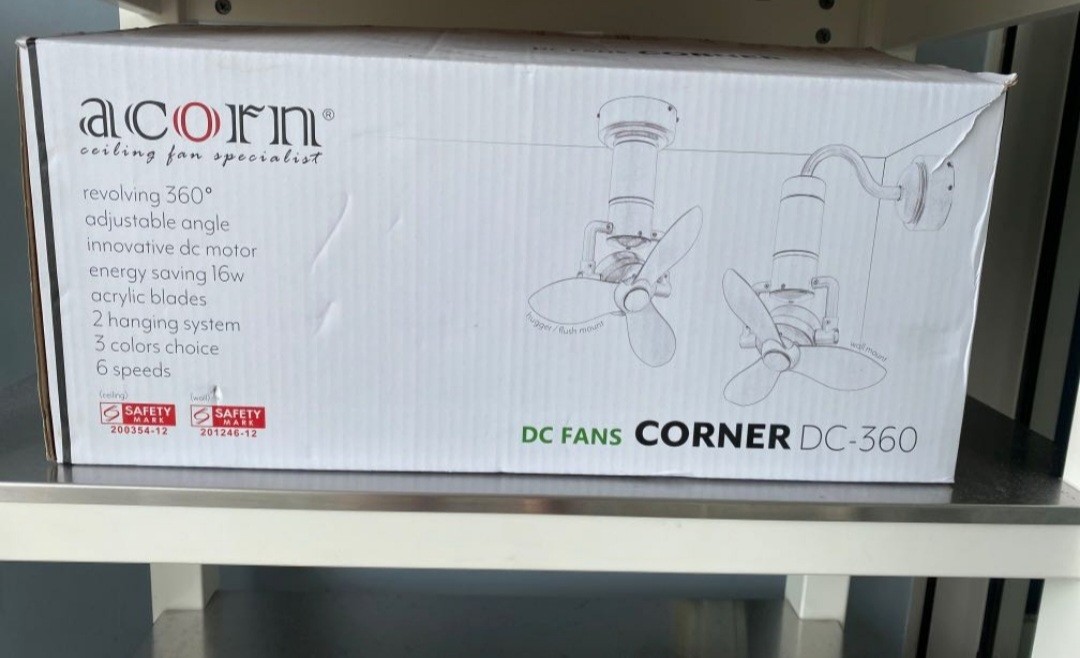 BNIB: Acorn DC-360 Ceiling/Wall Fan, Furniture & Home Living, Lighting ...