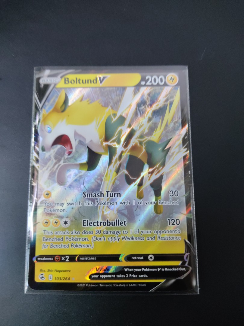 Boltund V Pokemon trading card, Hobbies & Toys, Toys & Games on Carousell
