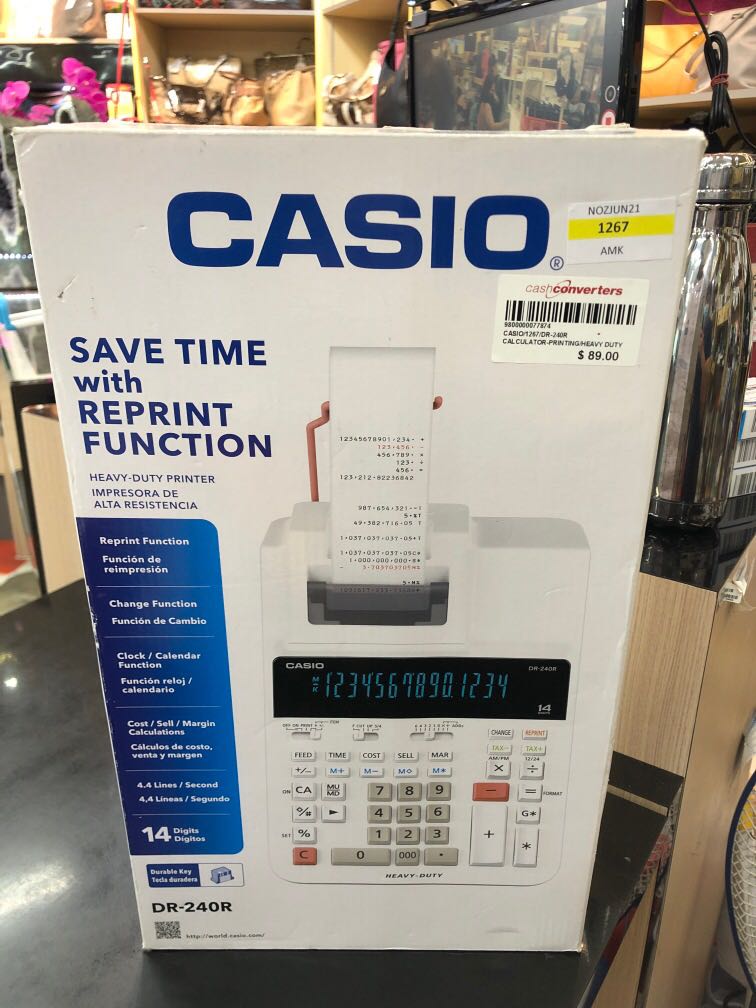 Casio Calculator Printing DR-240R, Computers & Tech, Office & Business Technology on Carousell