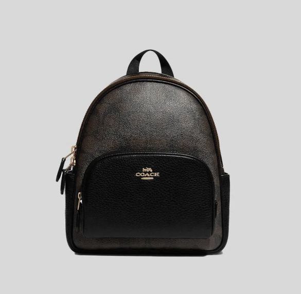 Coach Mini Court Backpack In Signature Canvas Brown Black C8604, Women ...