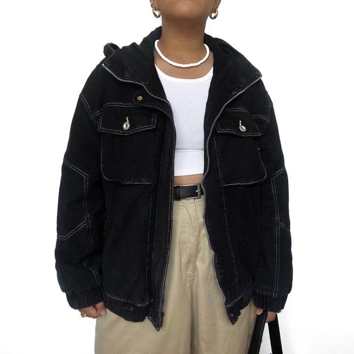 contrast stitch zip up denim jacket, Men's Fashion, Coats, Jackets and ...