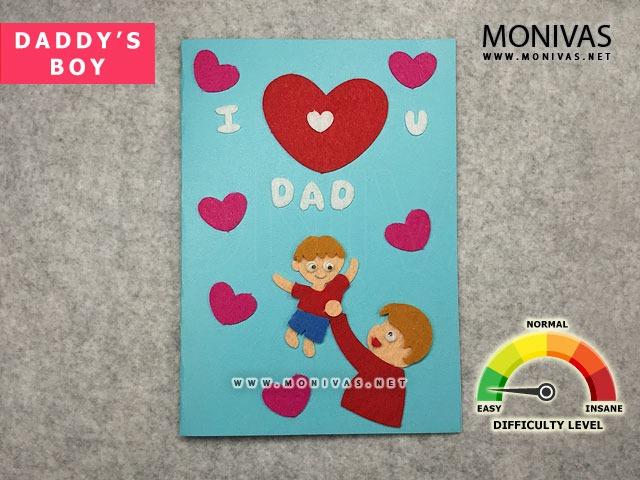 Daddy's Boy Thank You Card Kids Fathers Day DIY Crafting, Hobbies ...