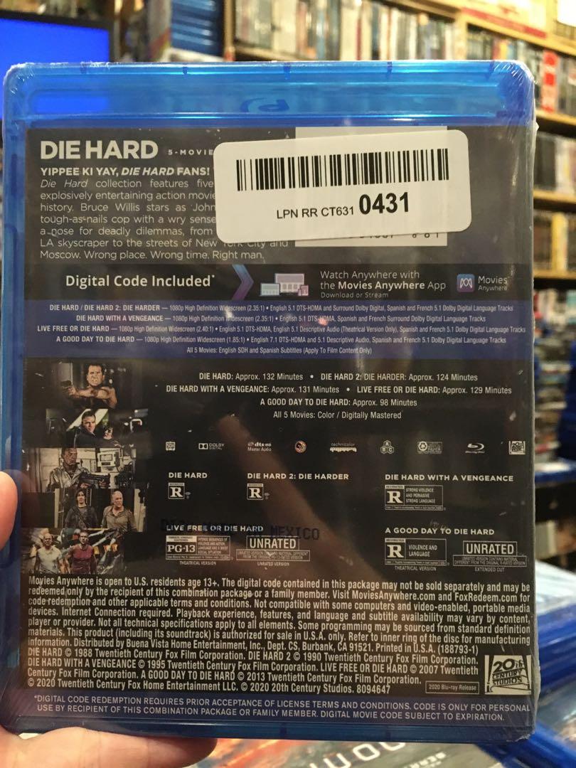 Die Hard Box Set Blu ray, Hobbies & Toys, Music & Media, CDs & DVDs on ...