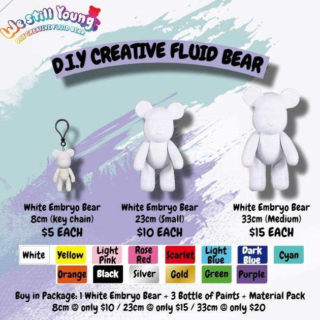 D.I.Y Creative Fluid Bear Influencer Violent Bear Handmade White Embryo ...