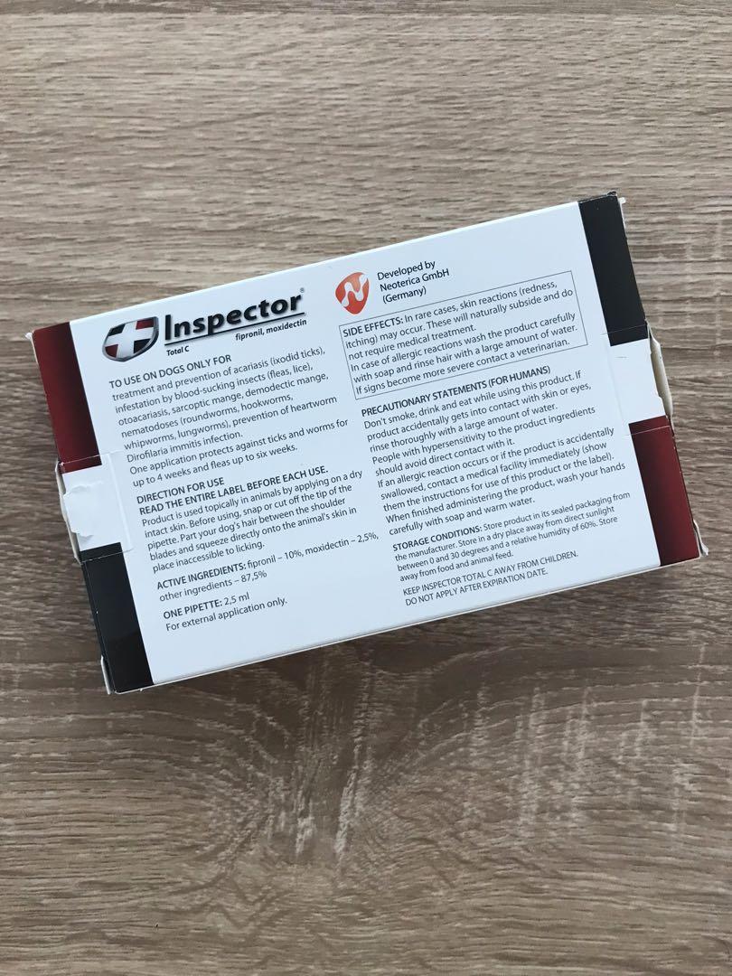 Dog Inspector Total C 10-25KG, Anti Parasite, Pet Supplies, Health ...